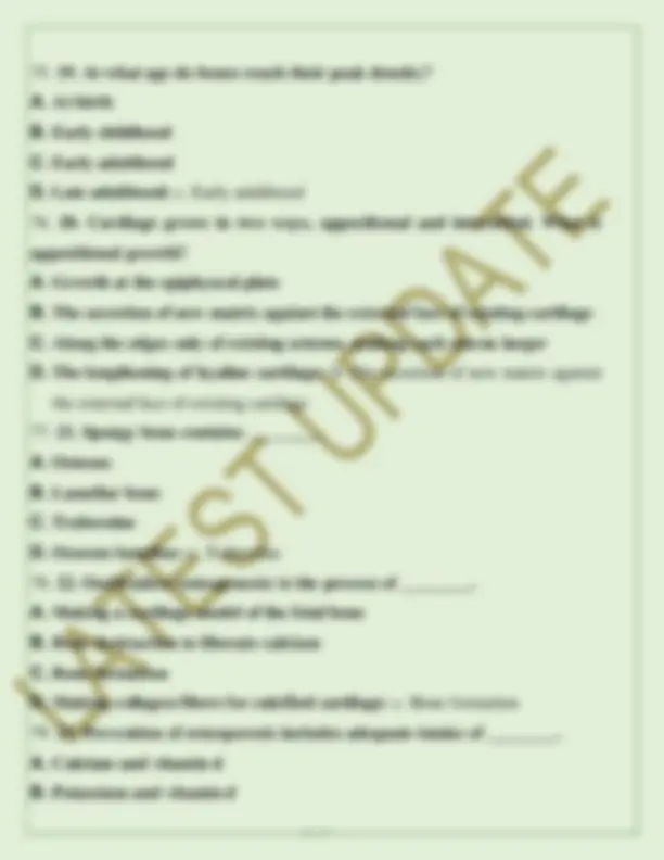 Anatomy and Physiology 1 Final Exam Questions and Answers 2024-2025 | Exams Nursing | Docsity