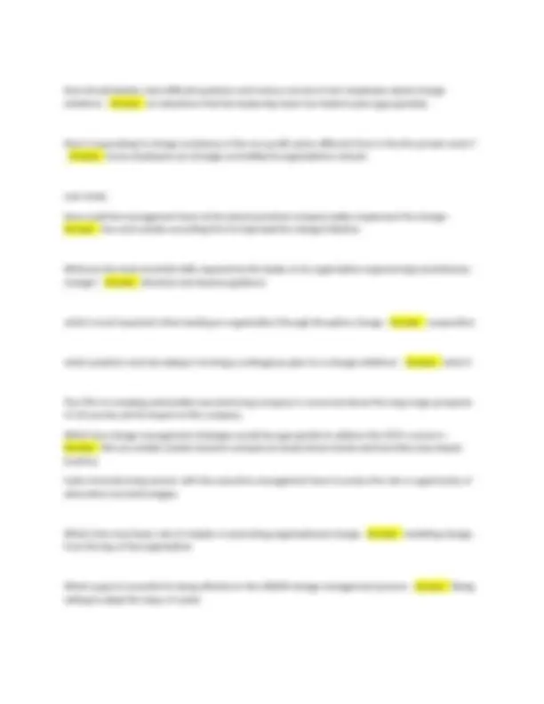 C208 - Change Management and Innovation Questions and Complete ...