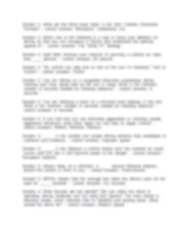 NSC DEFENSIVE DRIVING COURSE EXAM WITH COMPLETE SOLUTIONS | Exams ...