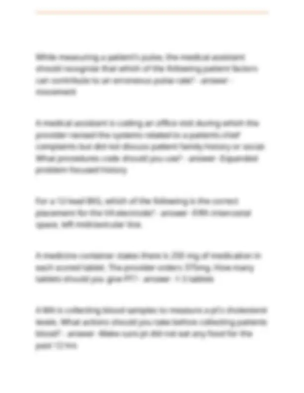CCMA NHA exam 2025 guide.docx | Exams Nursing | Docsity