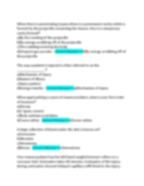 Trauma – Fisdap Exam Practice 2025 Verified Questions and Correct Answers Graded A+ | Exams ...