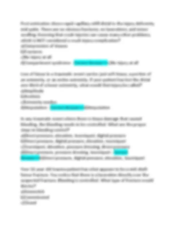 Trauma – Fisdap Exam Practice 2025 Verified Questions and Correct Answers Graded A+ | Exams ...