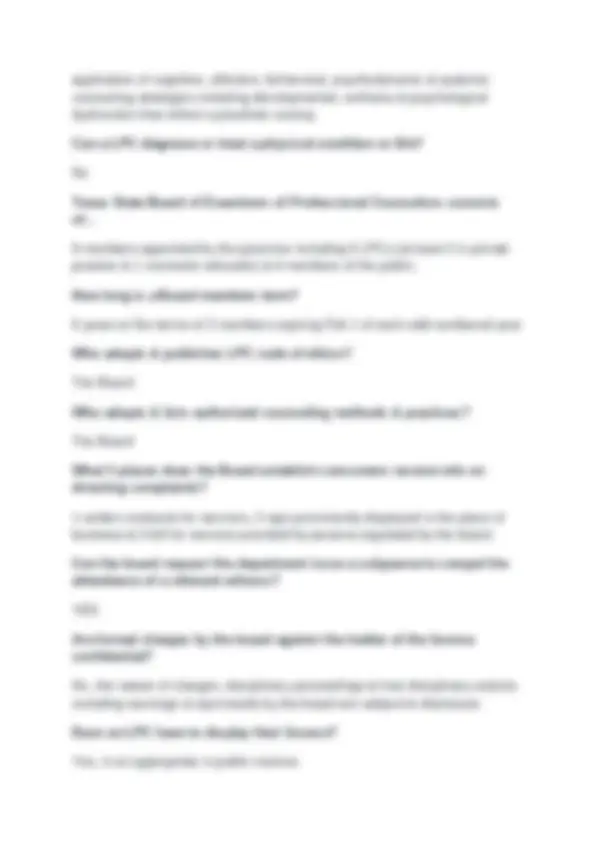 TEXAS LPC JURISPRUDENCE EXAM study set with 100% verified solutions ...