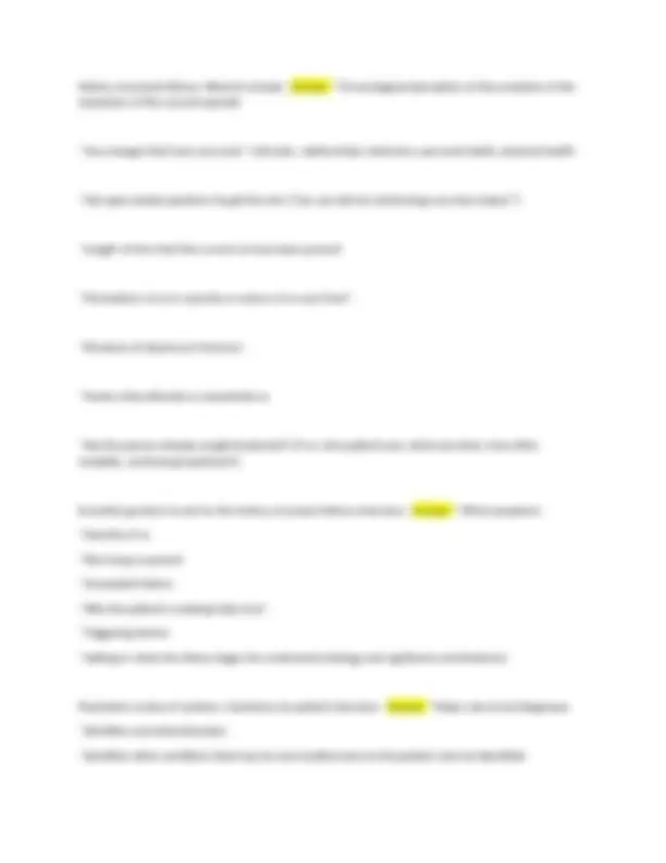 CMN548 Unit 1: Psychiatric History and Assessment - Questions and ...