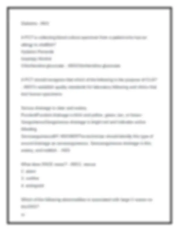 PCT NHA Practice Questions & Answers: Guide for Patient Care ...