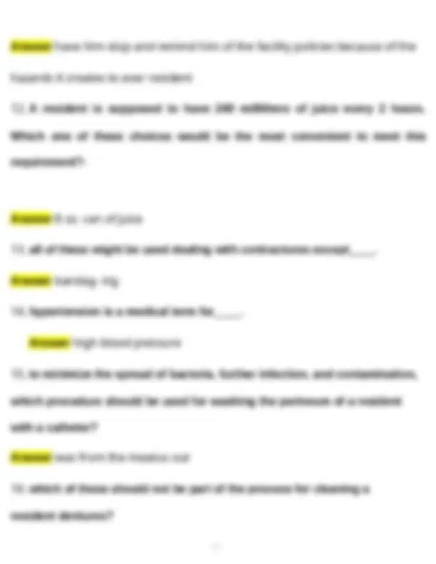 CNA Practice Test for Basic Nursing Skills (70 Questions) (Latest 2025 ...