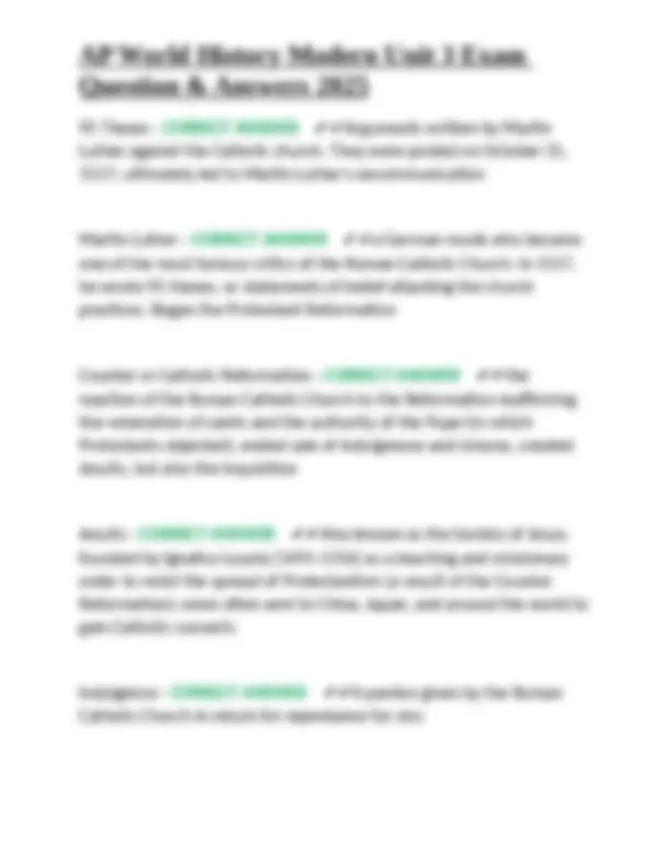 AP World History Modern Unit 3 Exam: Questions and Answers (2025 ...