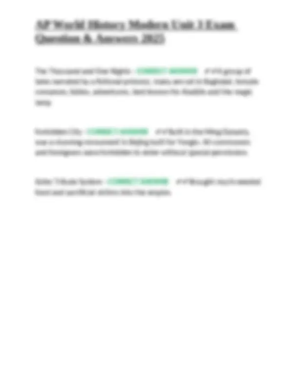 AP World History Modern Unit 3 Exam: Questions and Answers (2025 ...