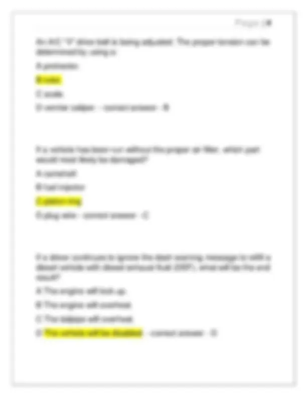 Auto Mechanics Test 2025: Real Verified Questions & Correct Answers ...