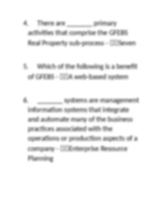 GFEBS Essentials Exam Questions with Verified Answers | Exams Nursing ...