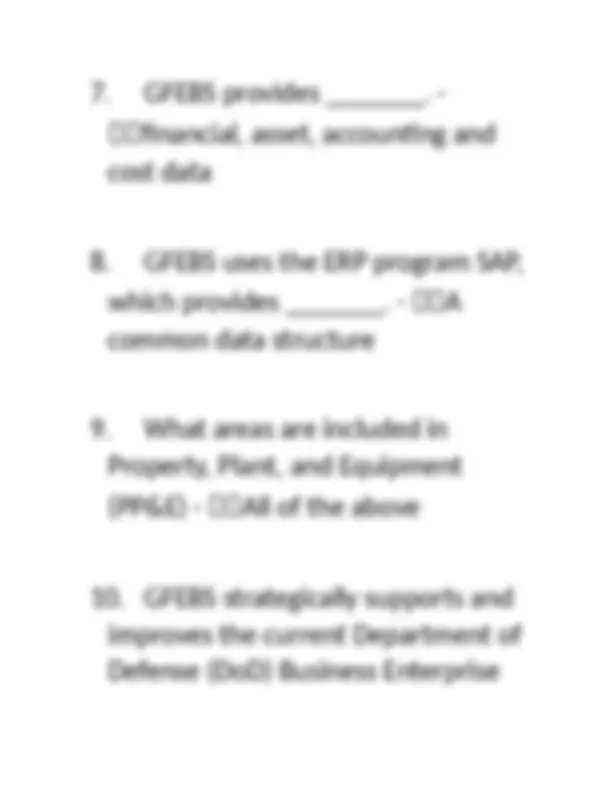 GFEBS Essentials Exam Questions with Verified Answers | Exams Nursing ...