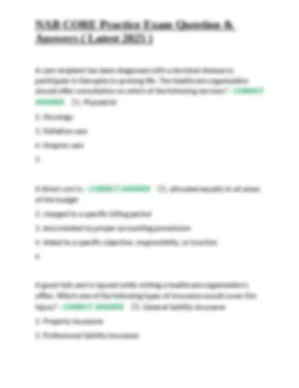 NAB CORE Practice Exam Questions and Answers (Latest 2025) | Exams ...