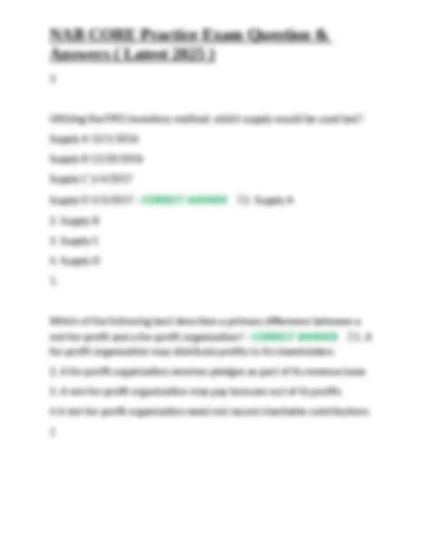 NAB CORE Practice Exam Questions and Answers (Latest 2025) | Exams ...