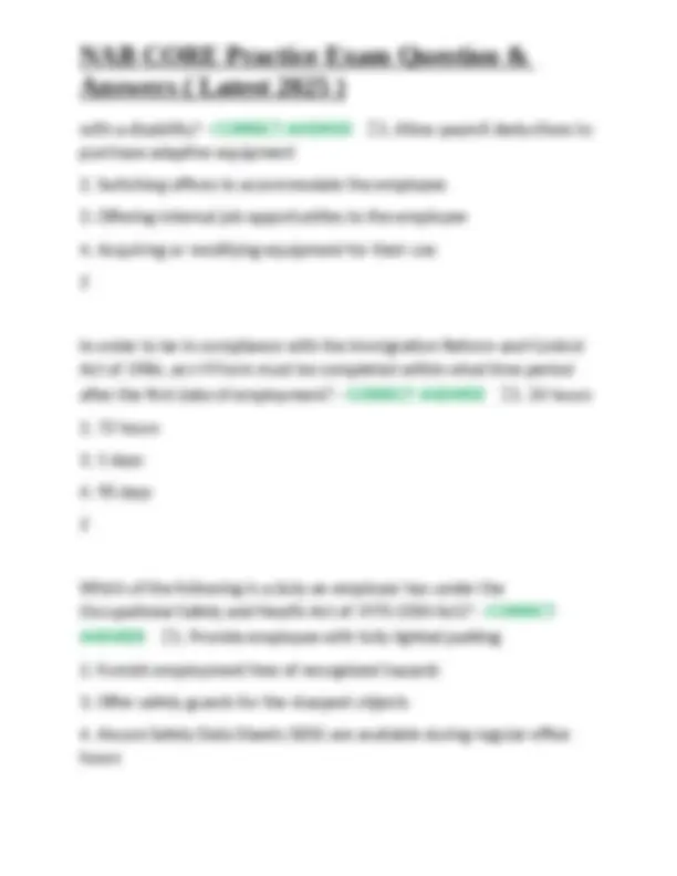 NAB CORE Practice Exam Questions and Answers (Latest 2025) | Exams ...