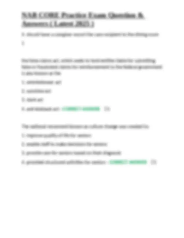 NAB CORE Practice Exam Questions and Answers (Latest 2025) | Exams ...