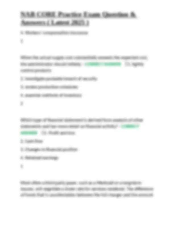 NAB CORE Practice Exam Questions and Answers (Latest 2025) | Exams ...