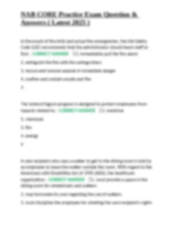 Nab Core Practice Exam Questions And Answers Latest 2025 Exams