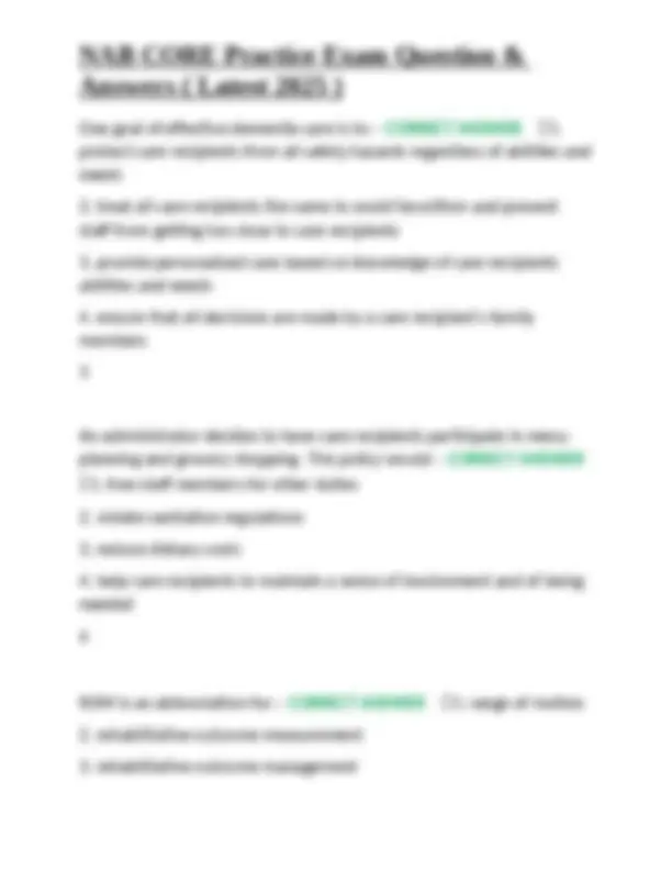 NAB CORE Practice Exam Questions and Answers (Latest 2025) | Exams ...