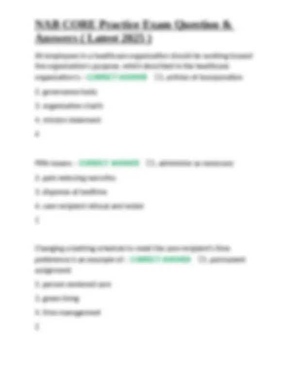 NAB CORE Practice Exam Questions and Answers (Latest 2025) | Exams ...