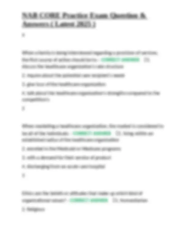 NAB CORE Practice Exam Questions and Answers (Latest 2025) | Exams ...