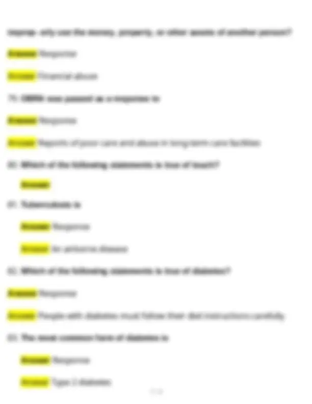 CNA Final Exam Review (100 questions) (Latest 2025 / 2026 Update ...