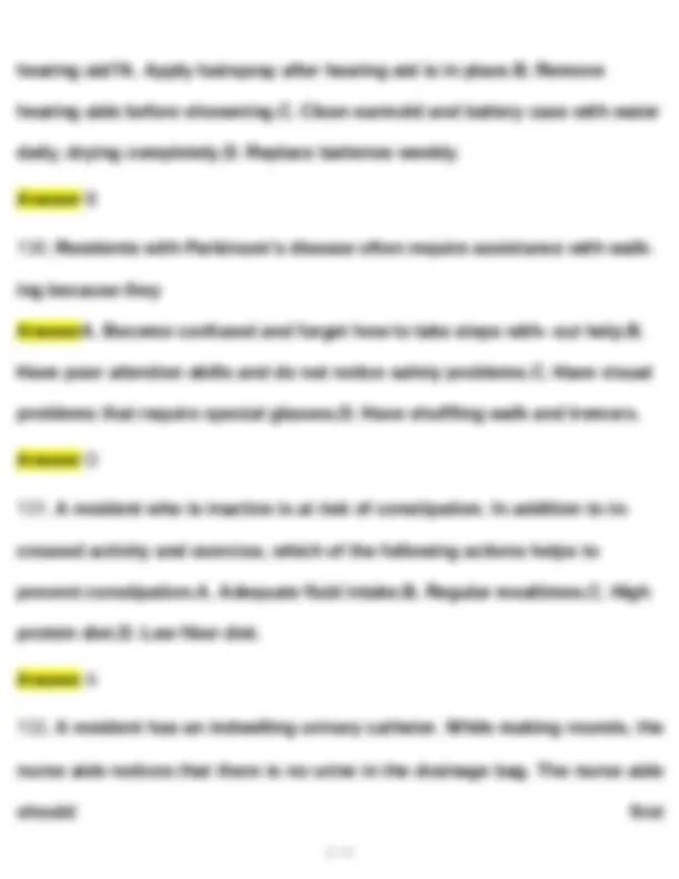 CNA Final Exam Review (100 questions) (Latest 2025 / 2026 Update ...