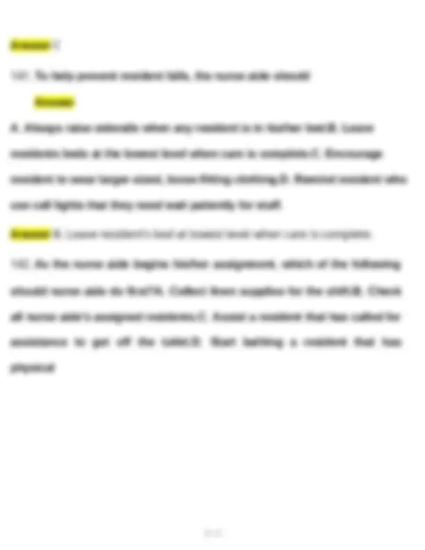 CNA Final Exam Review (100 questions) (Latest 2025 / 2026 Update ...