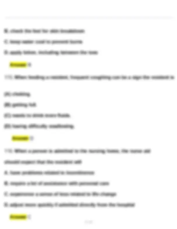 CNA Final Exam Review (100 questions) (Latest 2025 / 2026 Update ...