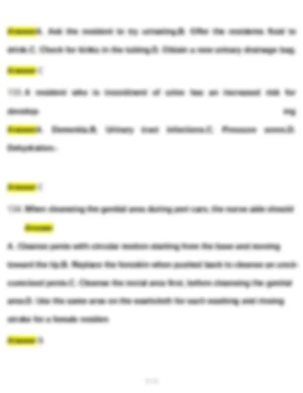 CNA Final Exam Review (100 questions) (Latest 2025 / 2026 Update ...