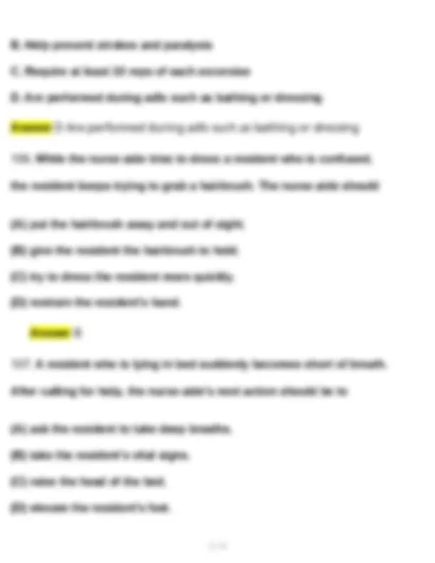 CNA Final Exam Review (100 questions) (Latest 2025 / 2026 Update ...