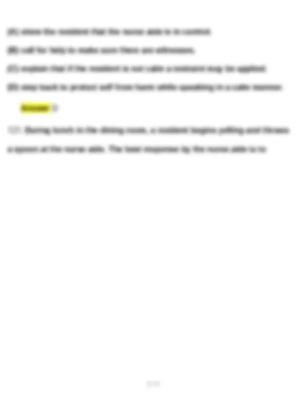 CNA Final Exam Review (100 questions) (Latest 2025 / 2026 Update ...