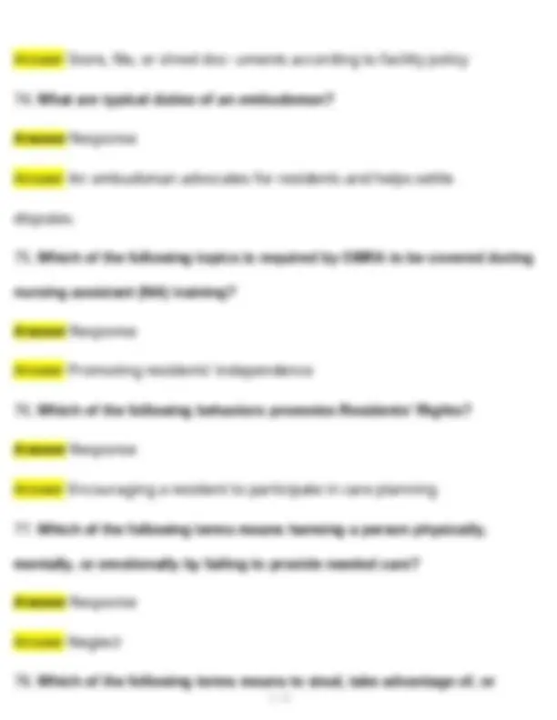 CNA Final Exam Review (100 questions) (Latest 2025 / 2026 Update ...