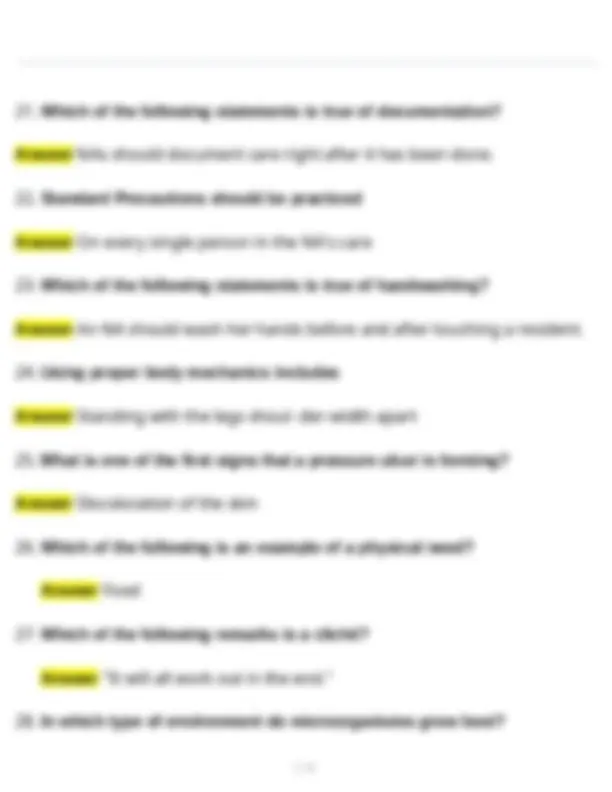 CNA Final Exam Review (100 questions) (Latest 2025 / 2026 Update ...