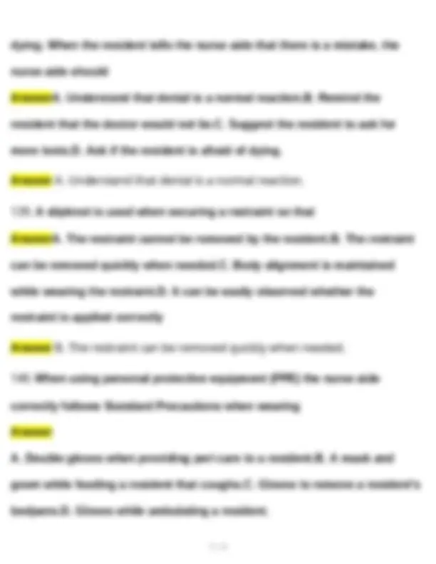 CNA Final Exam Review (100 questions) (Latest 2025 / 2026 Update ...