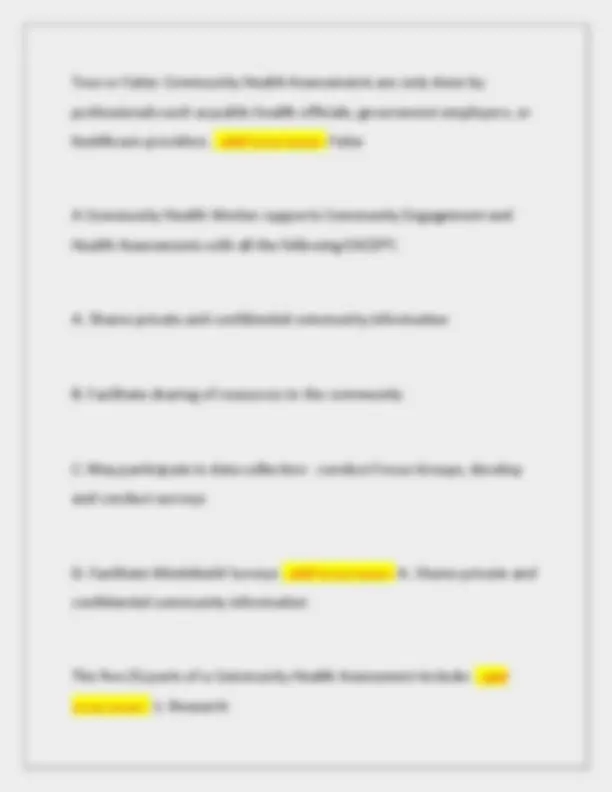 Community Health Worker (CHW) Final Exam: Multiple Choice Questions and ...