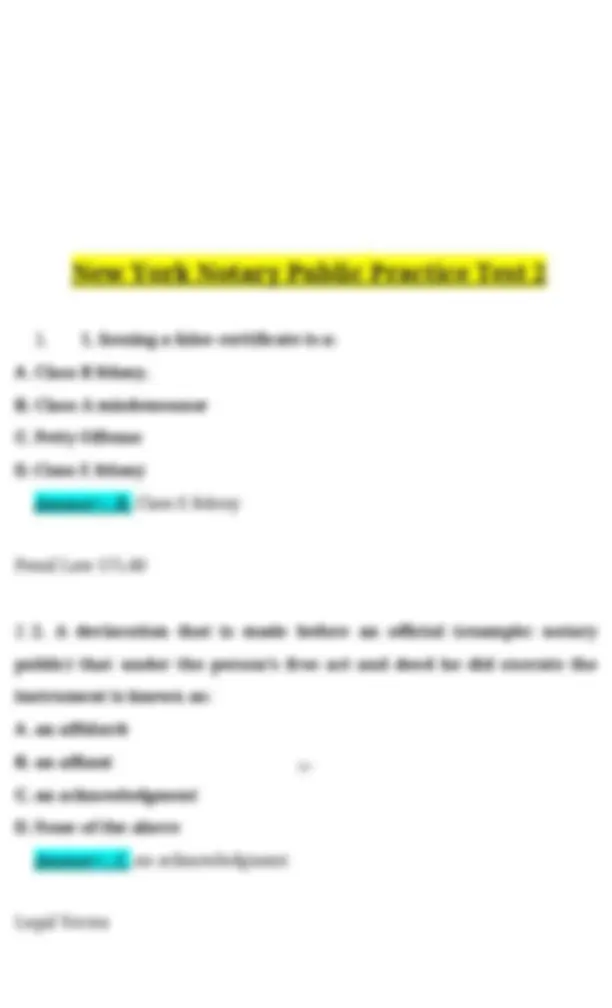 New York Notary Public Practice Test 1 (Latest 2025 / 2026): Most ...