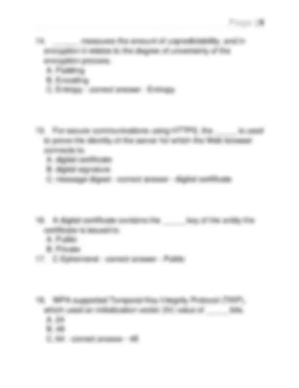 Cryptography Practice Exam: Multiple Choice Questions and Answers ...