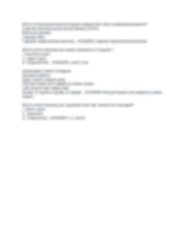 OSCM 4010 Exam 2 with Accurate Solutions: Chapter 7 & 10 Terms and Exercises | Exams Nursing ...