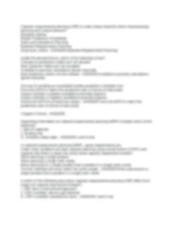 OSCM 4010 Exam 2 with Accurate Solutions: Chapter 7 & 10 Terms and Exercises | Exams Nursing ...