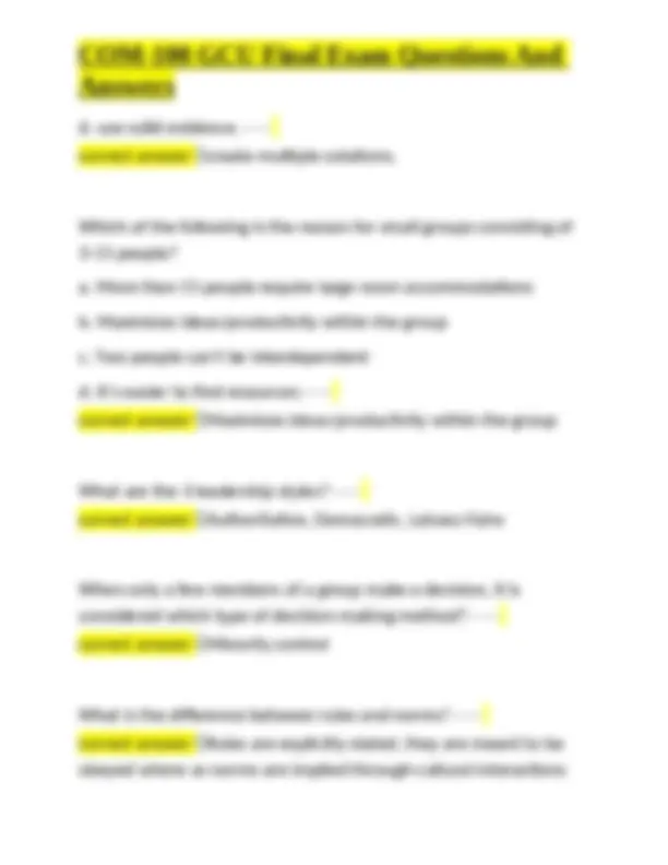 COM-100 GCU Final Exam Questions and Answers: A Guide to Public ...