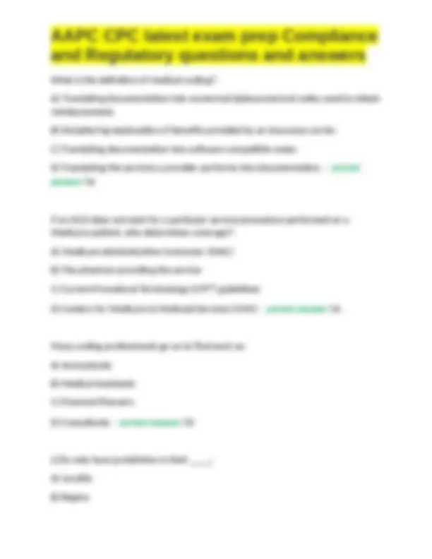 AAPC CPC Exam Prep: Compliance and Regulatory Questions and Answers ...