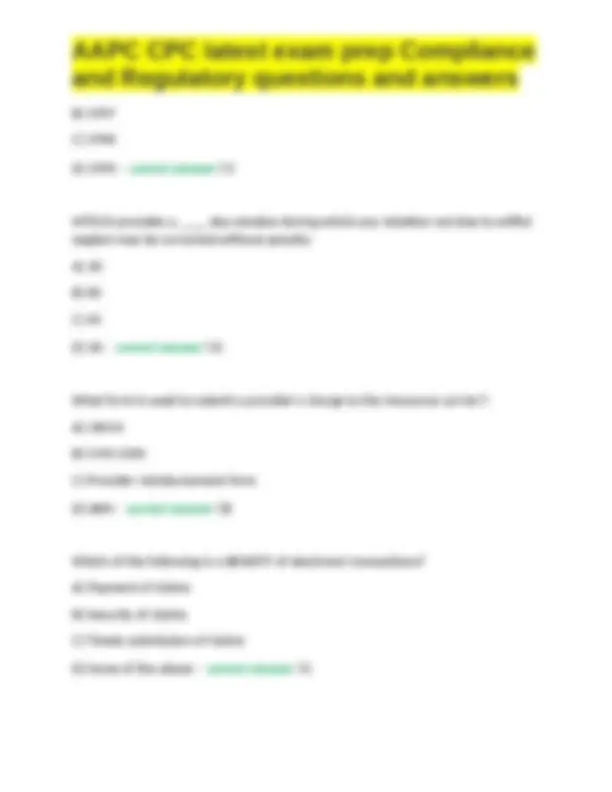 AAPC CPC Exam Prep: Compliance and Regulatory Questions and Answers ...