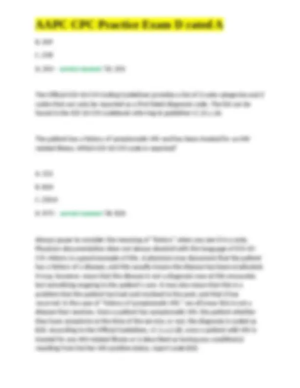 AAPC CPC Practice Exam D: Medical Coding and Billing Practice Questions ...