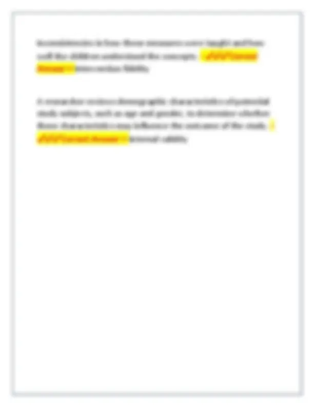 Reliability and Validity in Research Instruments: NURS 5366 Assignment 3 | Exams Nursing | Docsity