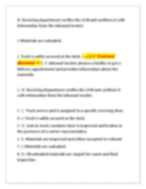 CLT- CERTIFIED LOGISTICS TECHNICIAN FINAL EXAM NEWEST ACTUAL EXAM WITH ...