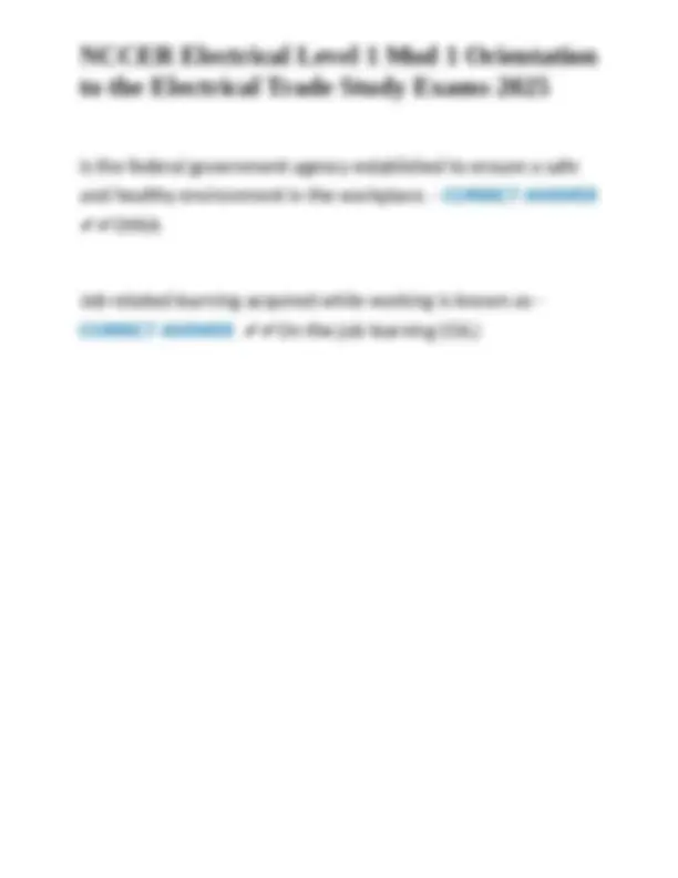 NCCER Electrical Level 1 Mod 1 Orientation to the Electrical Trade ...