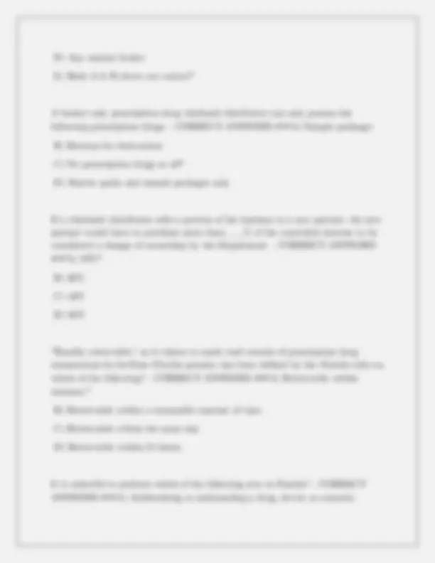 FL CDR Sample questions module 1-8 questions with answers | Exams ...