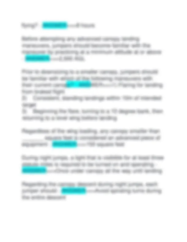 USPA Skydiving B License Exam Questions and Answers | Exams Sport ...