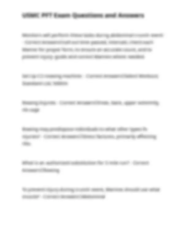 USMC PFT Exam Questions and Answers: A Guide to Physical Fitness ...