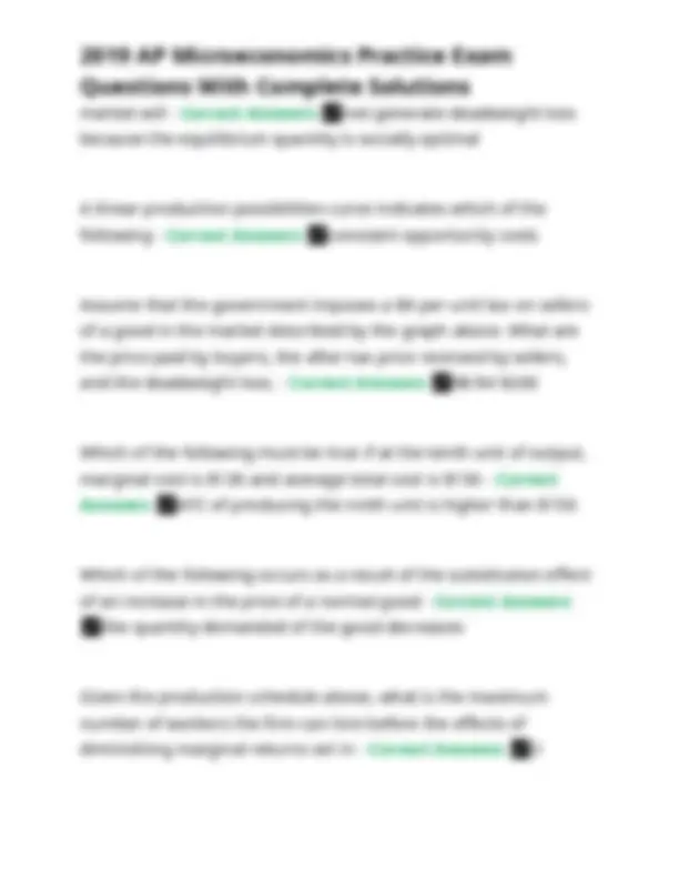 2019 AP Microeconomics Practice Exam Questions With Complete Solutions ...